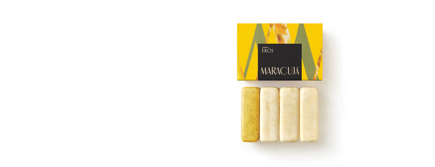 Ekos Maracujá Creamy & Exfoliating Monopack Bar Soap Set - Natura
